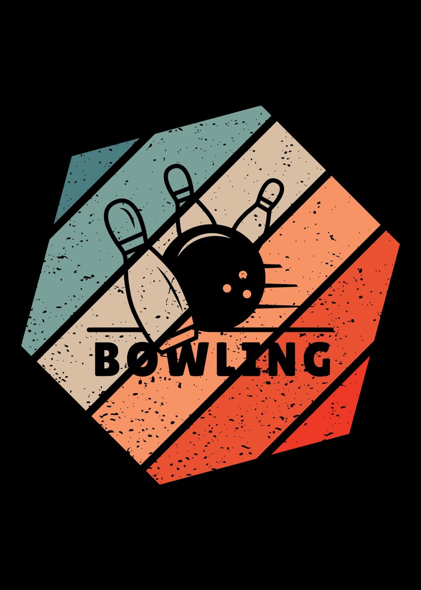 'Bowling Retro Vintage' Poster, picture, metal print, paint by ...
