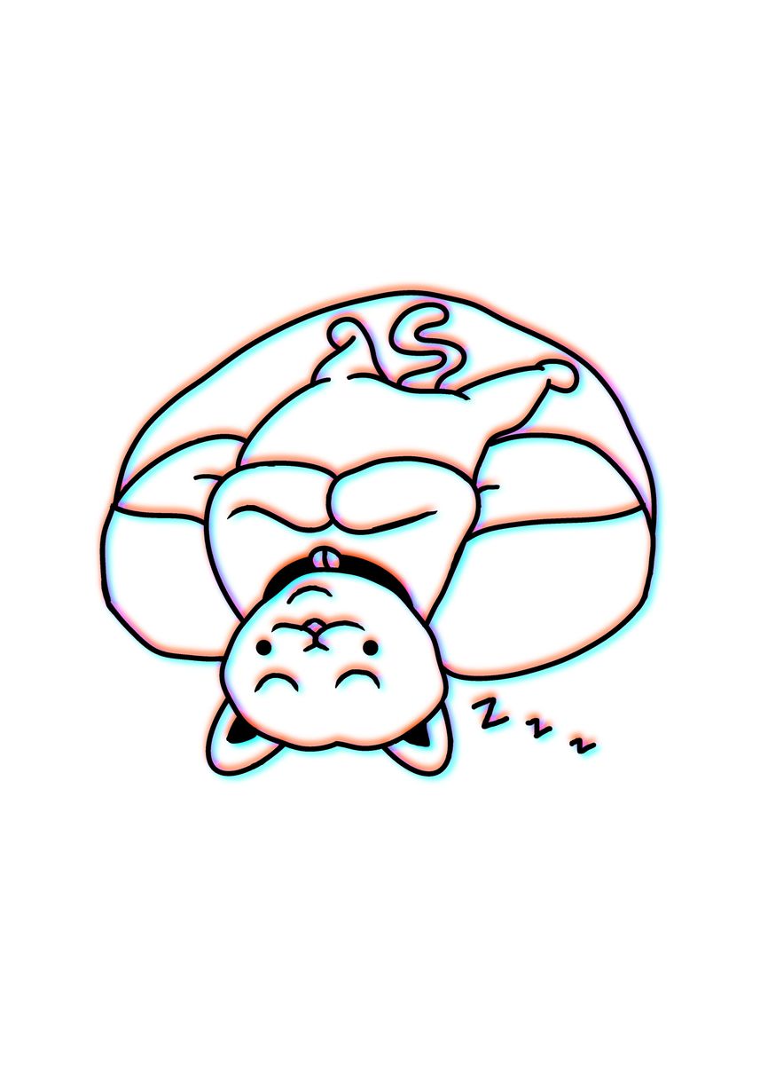 'meow tired' Poster, picture, metal print, paint by Izmo Scribbles ...