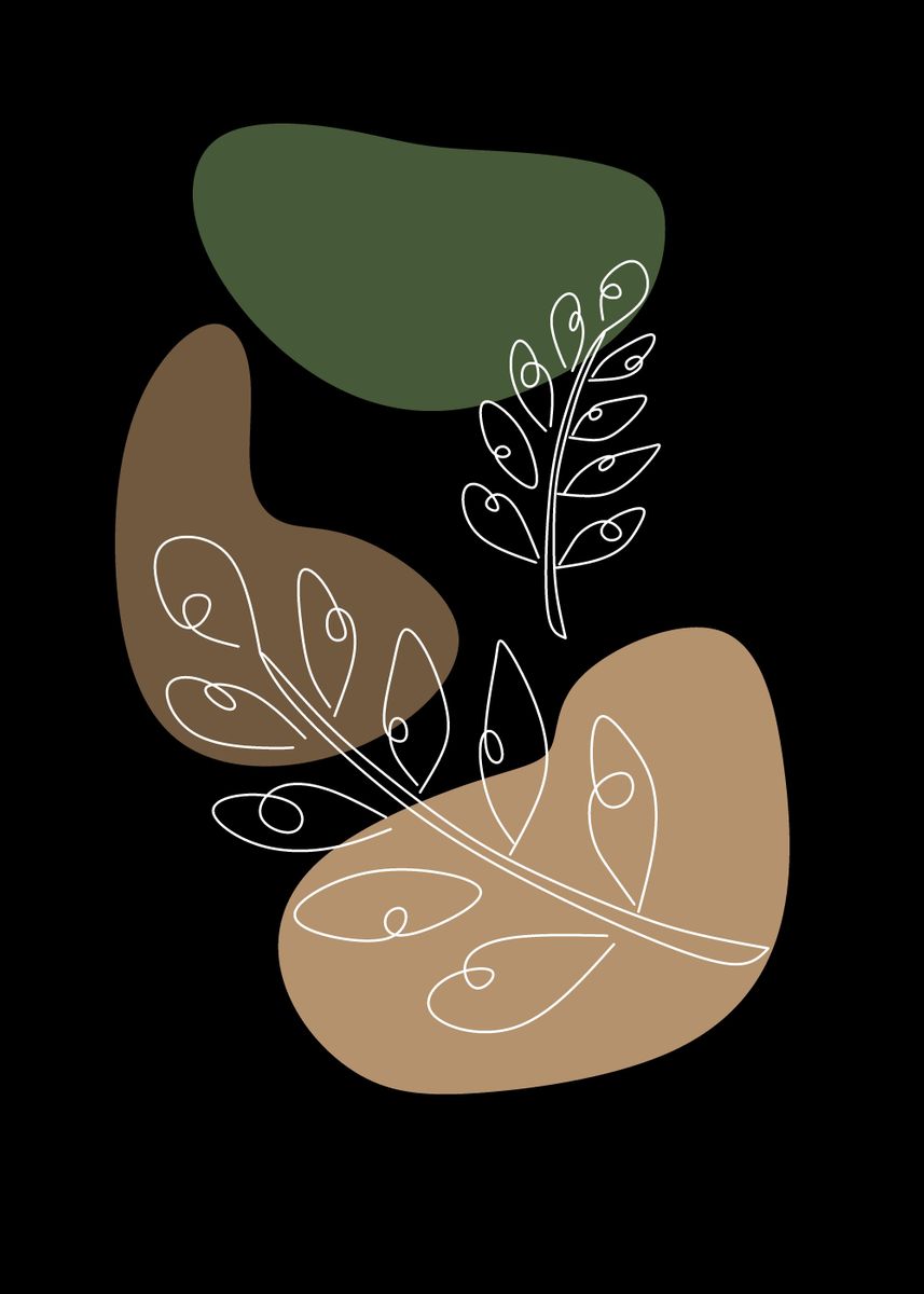 'leaf branch aesthetic' Poster, picture, metal print, paint by Green ...