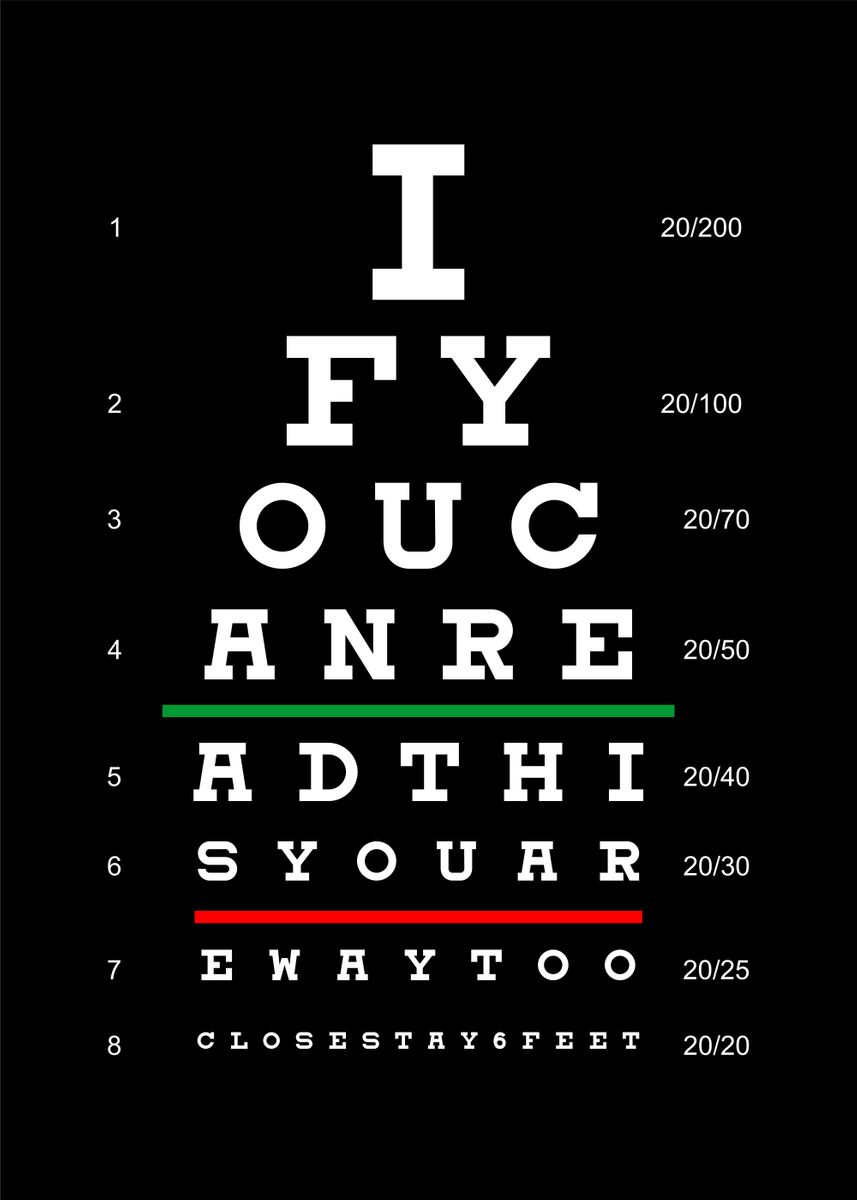 'Vision eye test chart' Poster, picture, metal print, paint by ...