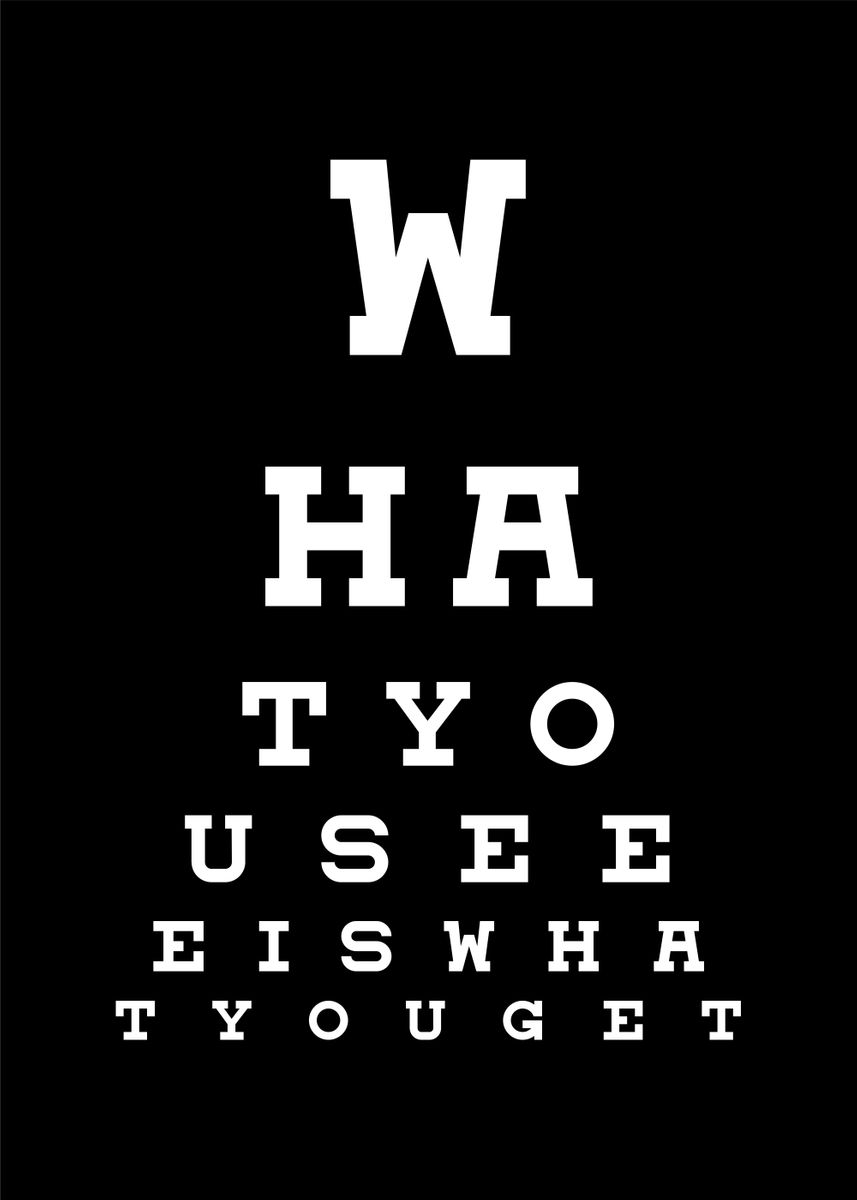 'Vision eye test chart' Poster, picture, metal print, paint by ...