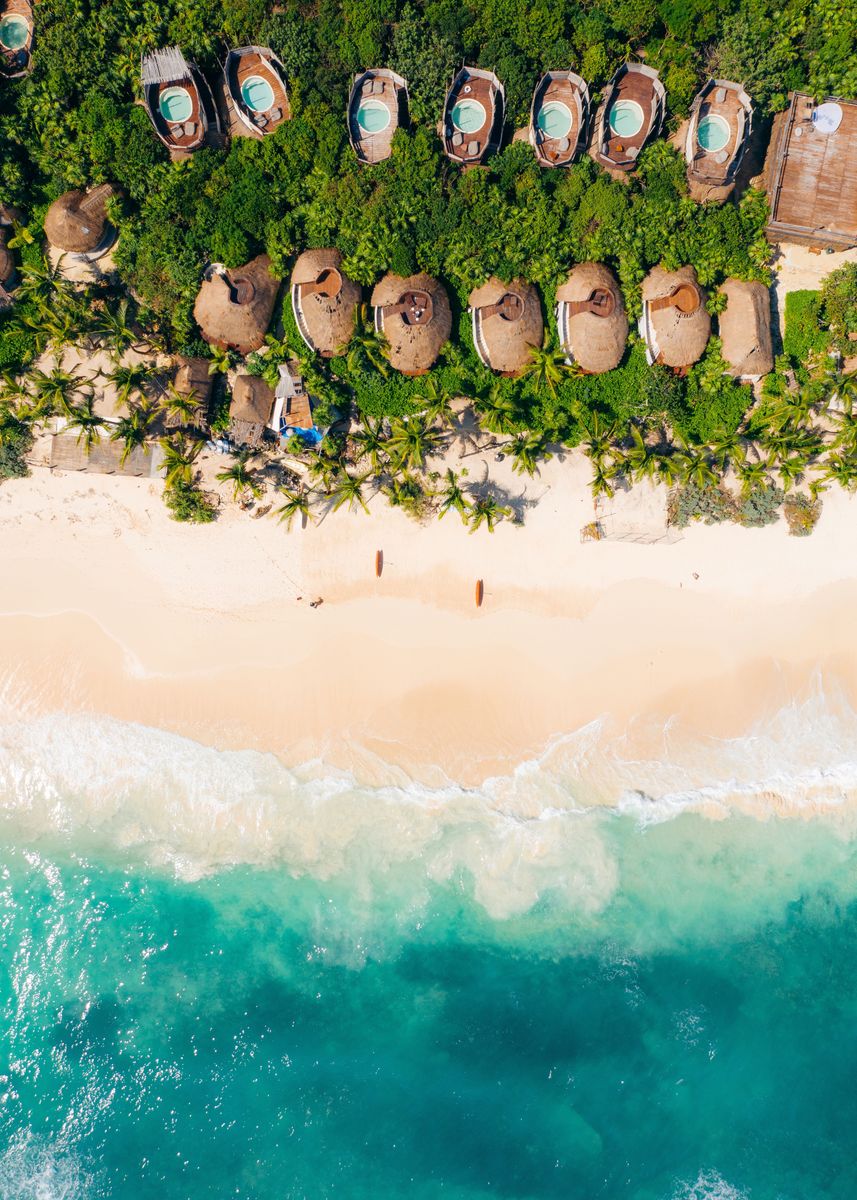 'Tropical Beach from Above' Poster, picture, metal print, paint by Ryan ...