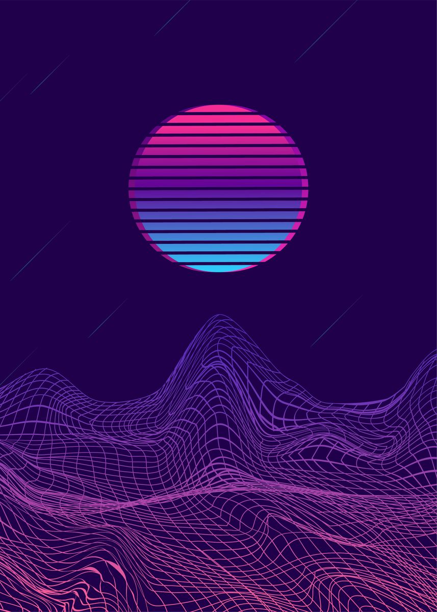 'minimal synthwave night' Poster, picture, metal print, paint by EDM ...