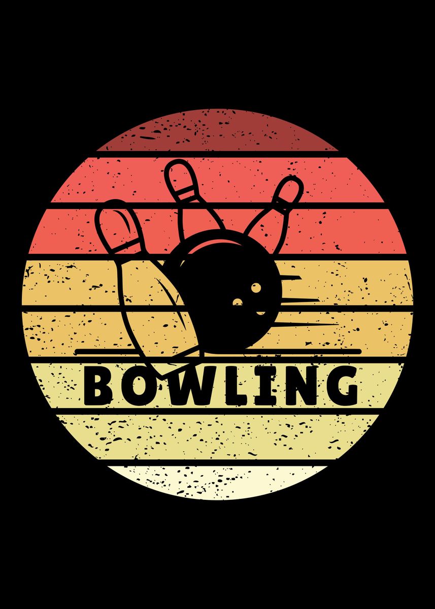'Bowling Retro Vintage' Poster, picture, metal print, paint by ...