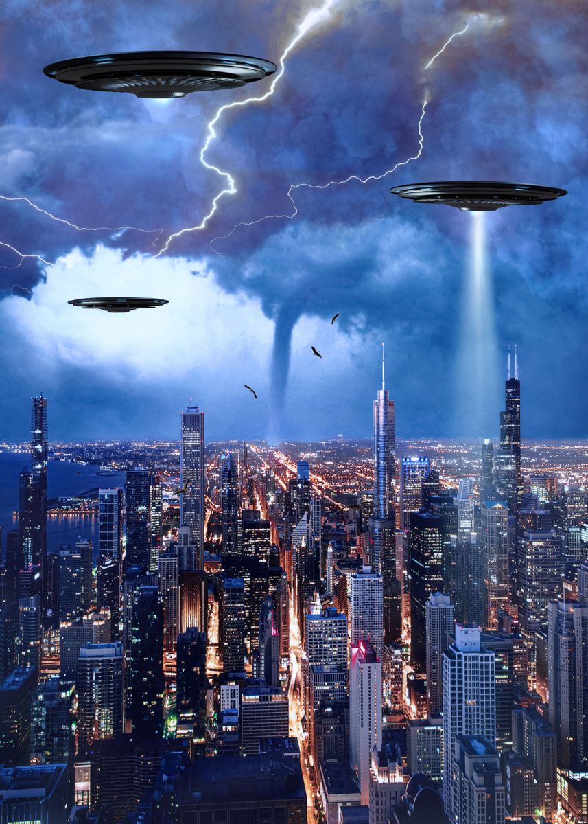 'Space Earth Invasion ' Poster, picture, metal print, paint by ...