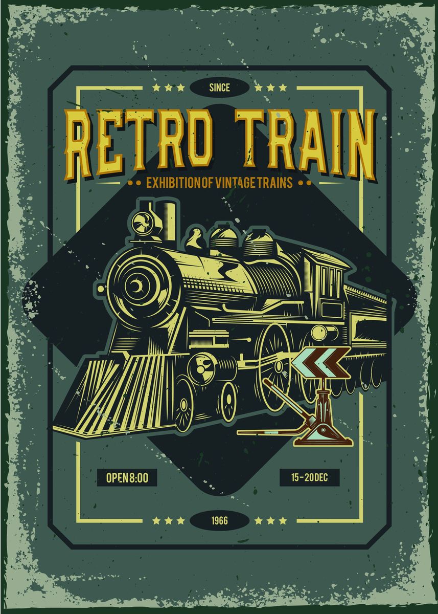 'train vintage posters' Poster, picture, metal print, paint by wan ...