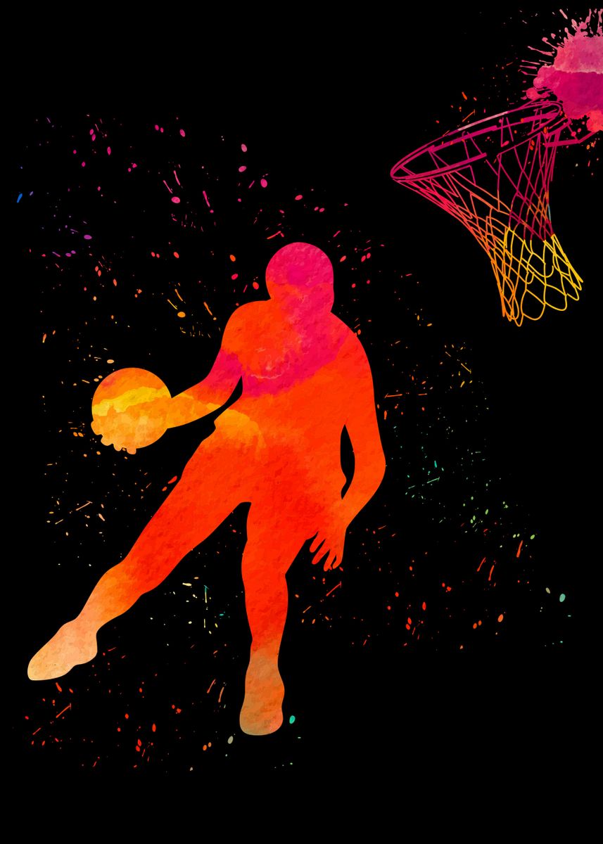 'Basketball Player Colorful' Poster by Anime Poster | Displate