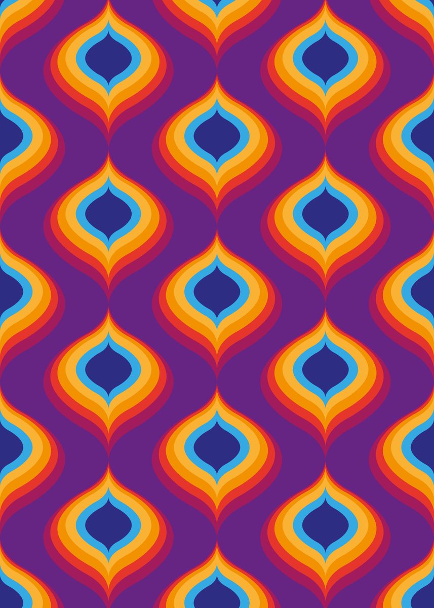 'Retro Aesthetic Pattern 13' Poster, picture, metal print, paint by ...