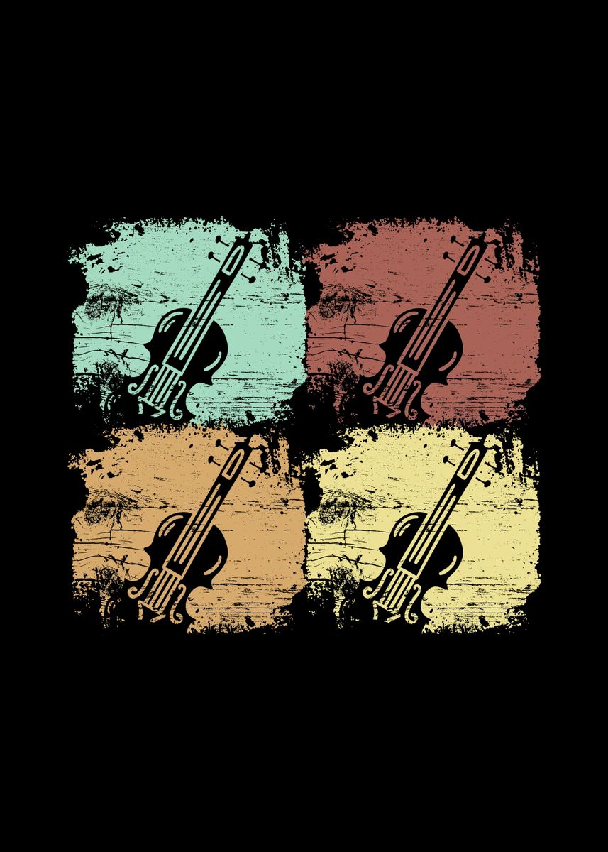 'Violin Vintage' Poster, picture, metal print, paint by Shiva121 | Displate