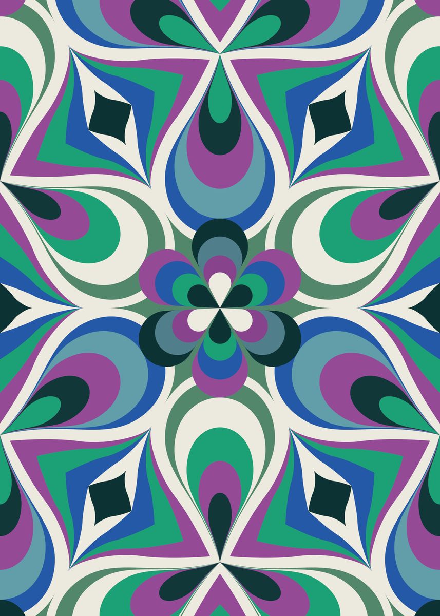 'Retro Aesthetic Pattern 12' Poster, picture, metal print, paint by ...