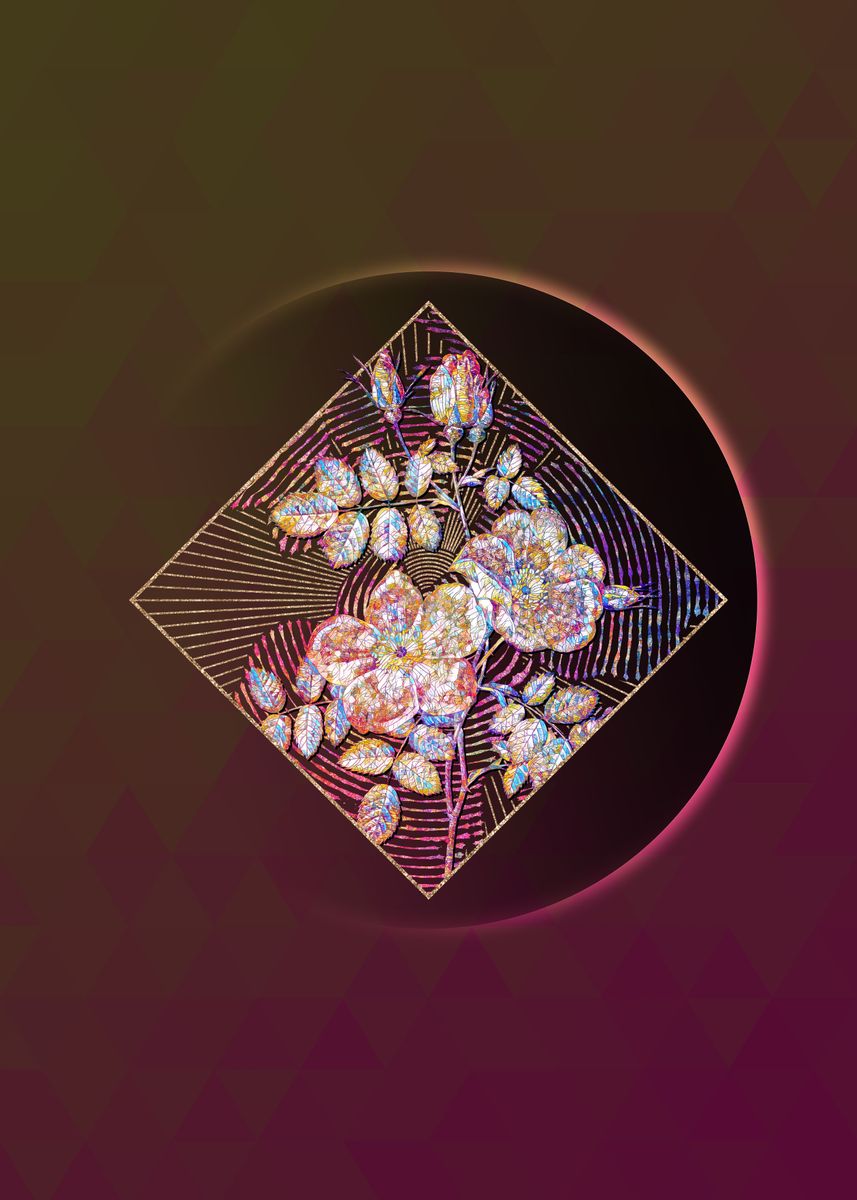 'Austrian Briar Rose Mosaic' Poster, picture, metal print, paint by ...