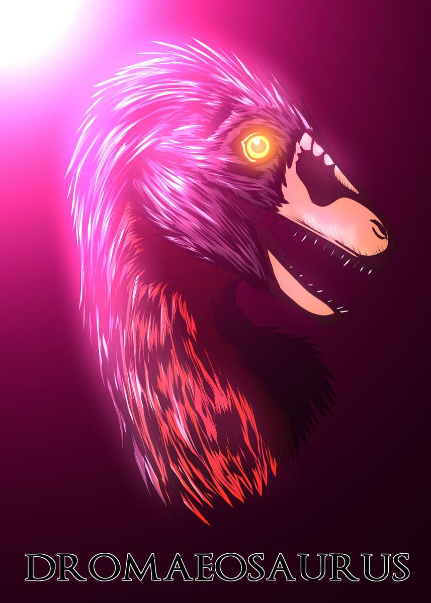 'Dromaeosaurus' Poster, picture, metal print, paint by Ryo | Displate