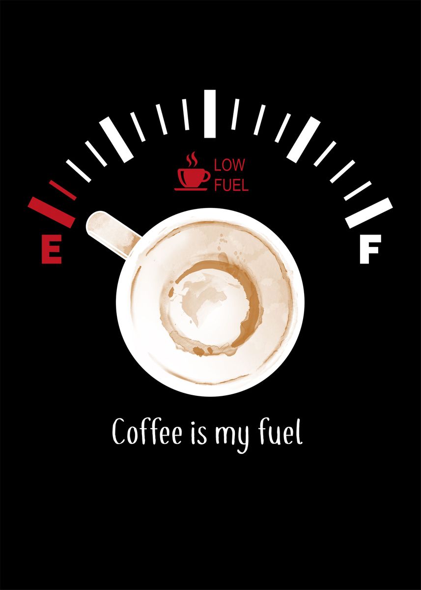 'Coffee is my fuel' Poster, picture, metal print, paint by Antonio ...