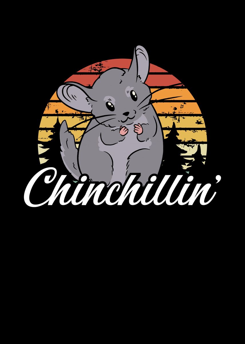 'Cute Chinchilla retro' Poster by BeMi | Displate