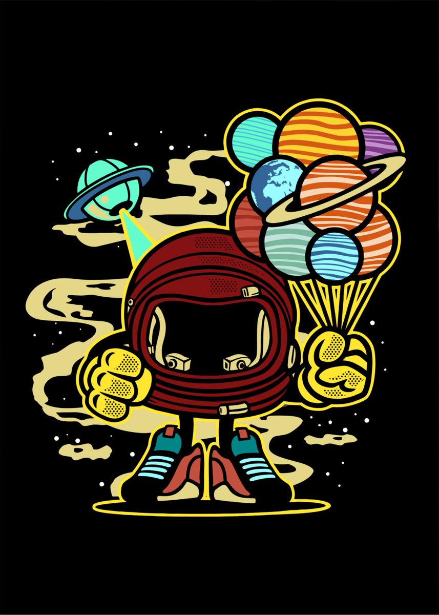'boble planet' Poster by Art88 Musta mirul | Displate