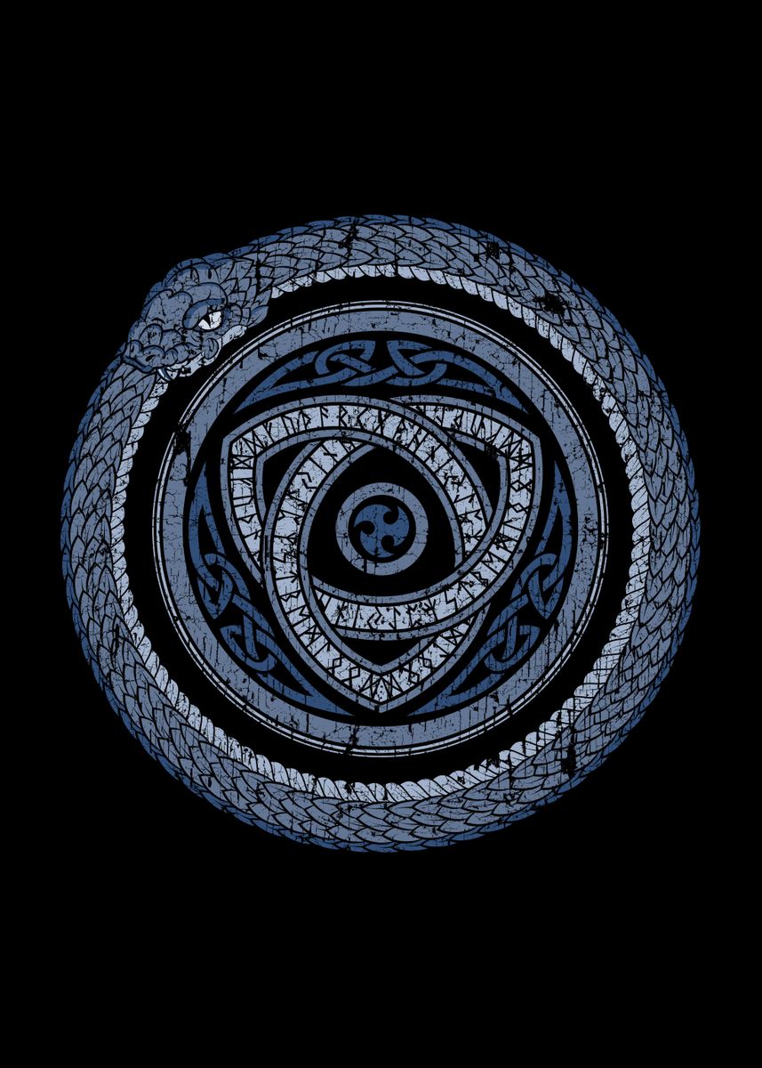 'Viking Ouroboros Serpent' Poster by Richard Åkers | Displate