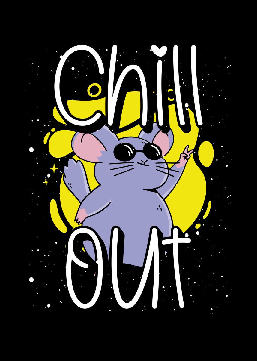'Chill chinchilla out' Poster, picture, metal print, paint by BeMi ...