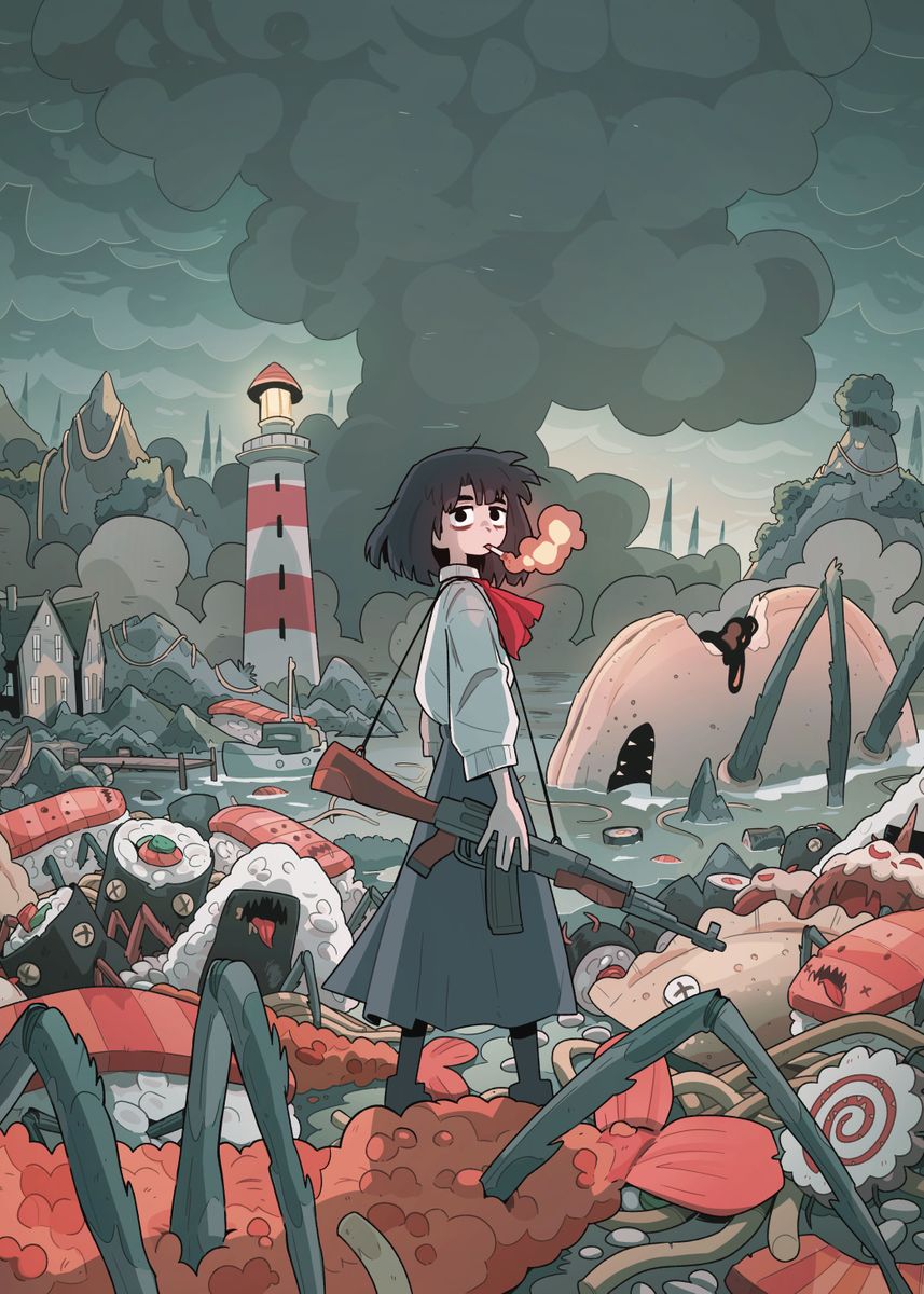 'Food Fight' Poster, picture, metal print, paint by CarlesDalmau | Displate