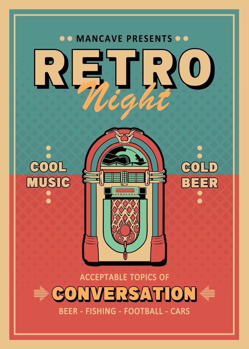 'Retro Night' Poster, picture, metal print, paint by Inspired Images ...