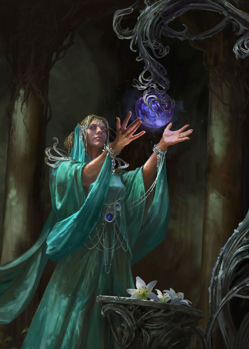 'Elven Seer' Poster, picture, metal print, paint by GWENT | Displate