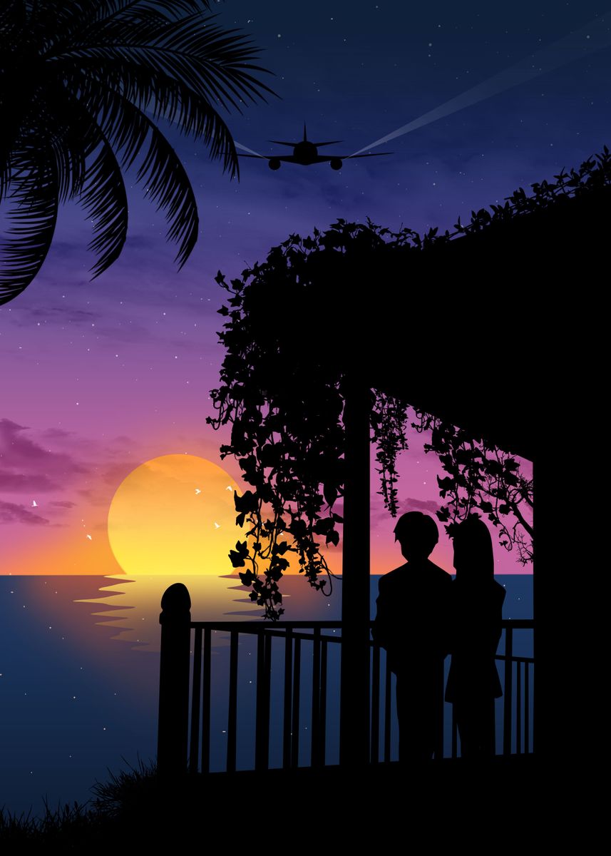 'Romantic Couple' Poster, picture, metal print, paint by INSPIRE ...