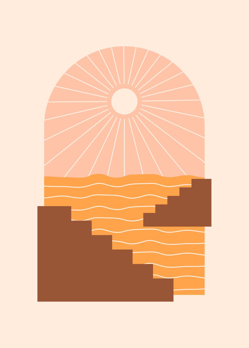 'Abstract sun rise river' Poster by Human Shadow | Displate