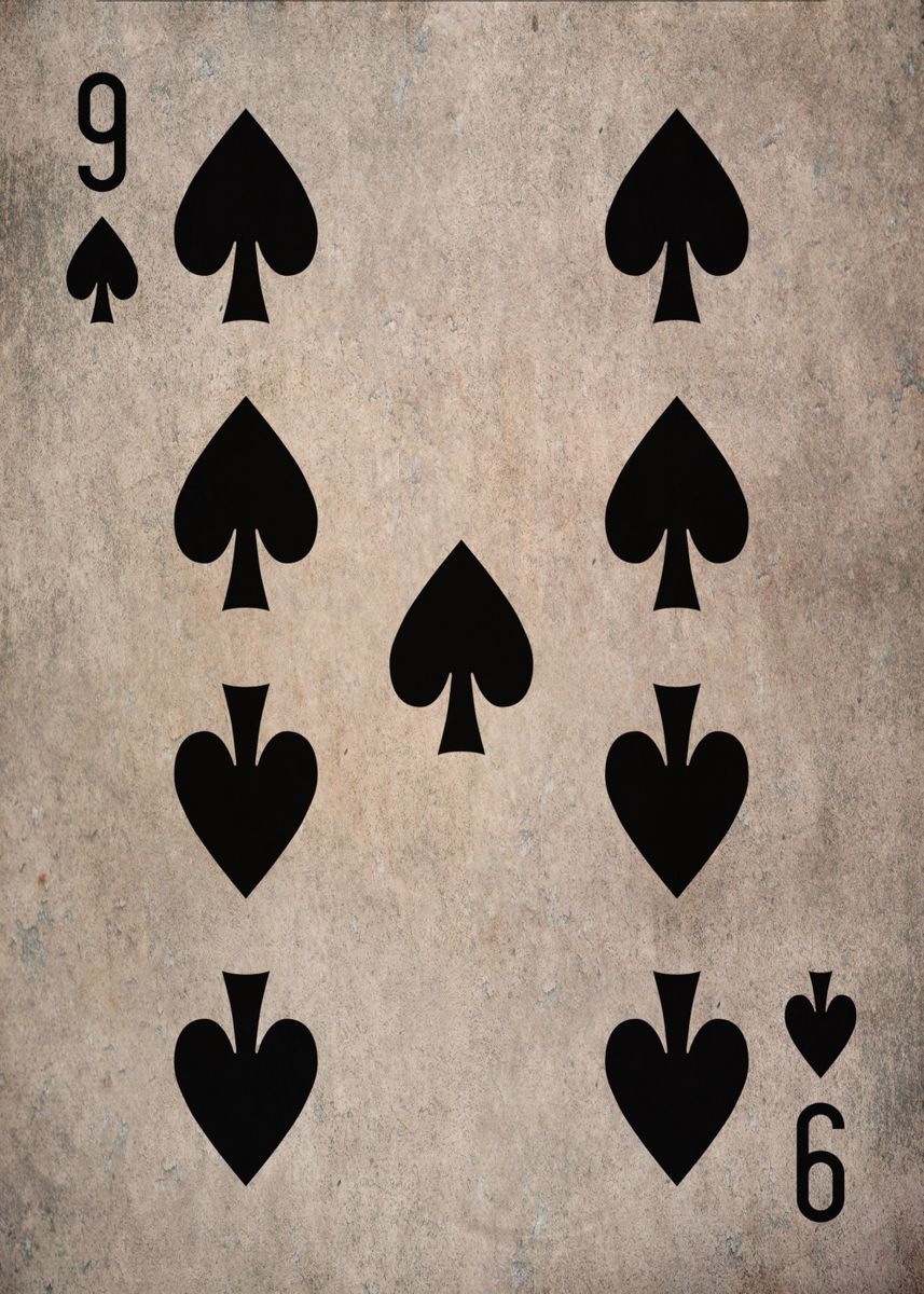 'Nine of Spades' Poster, picture, metal print, paint by XandYart | Displate