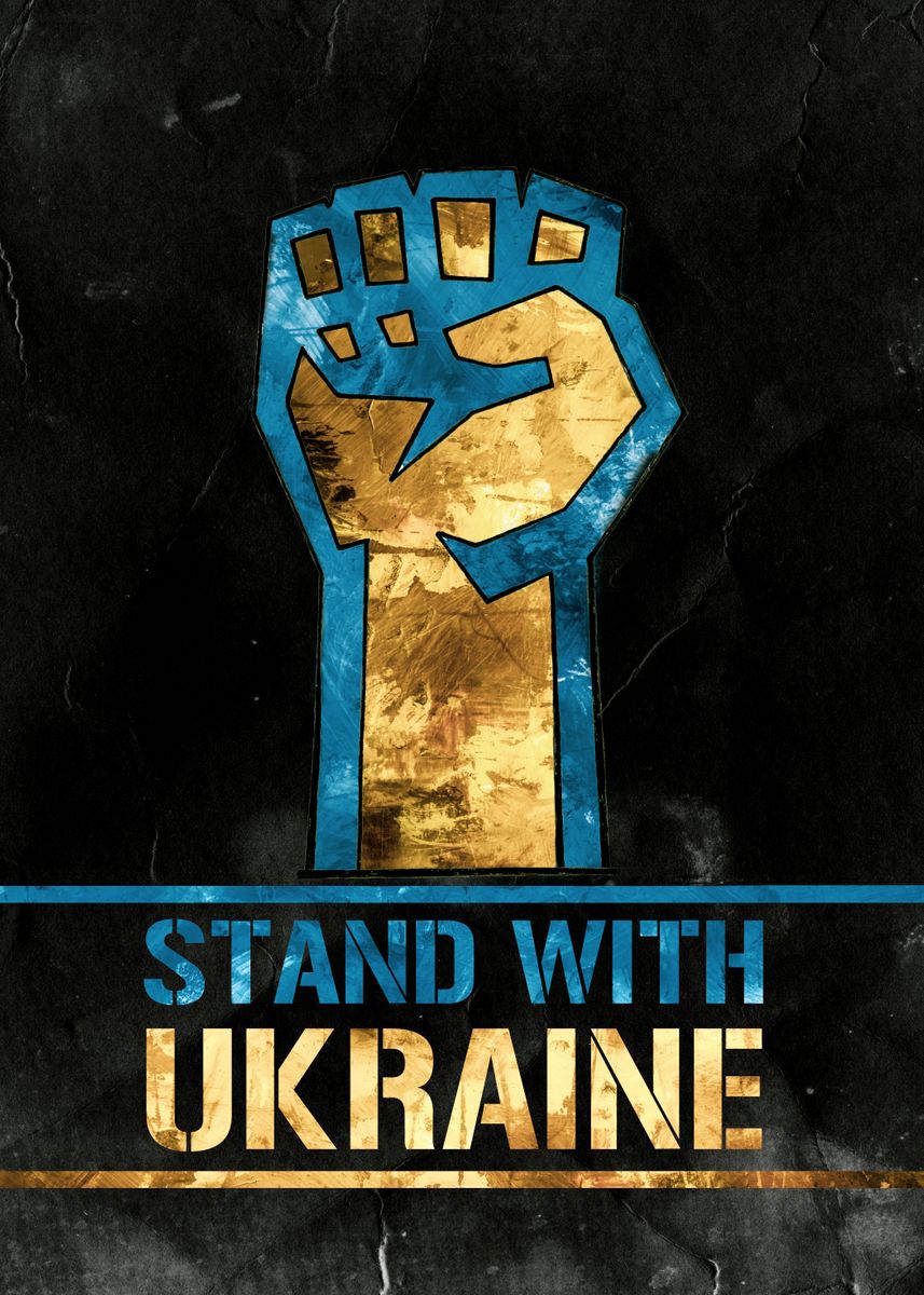 'Stand with Ukraine' Poster, picture, metal print, paint by Olex Runda ...