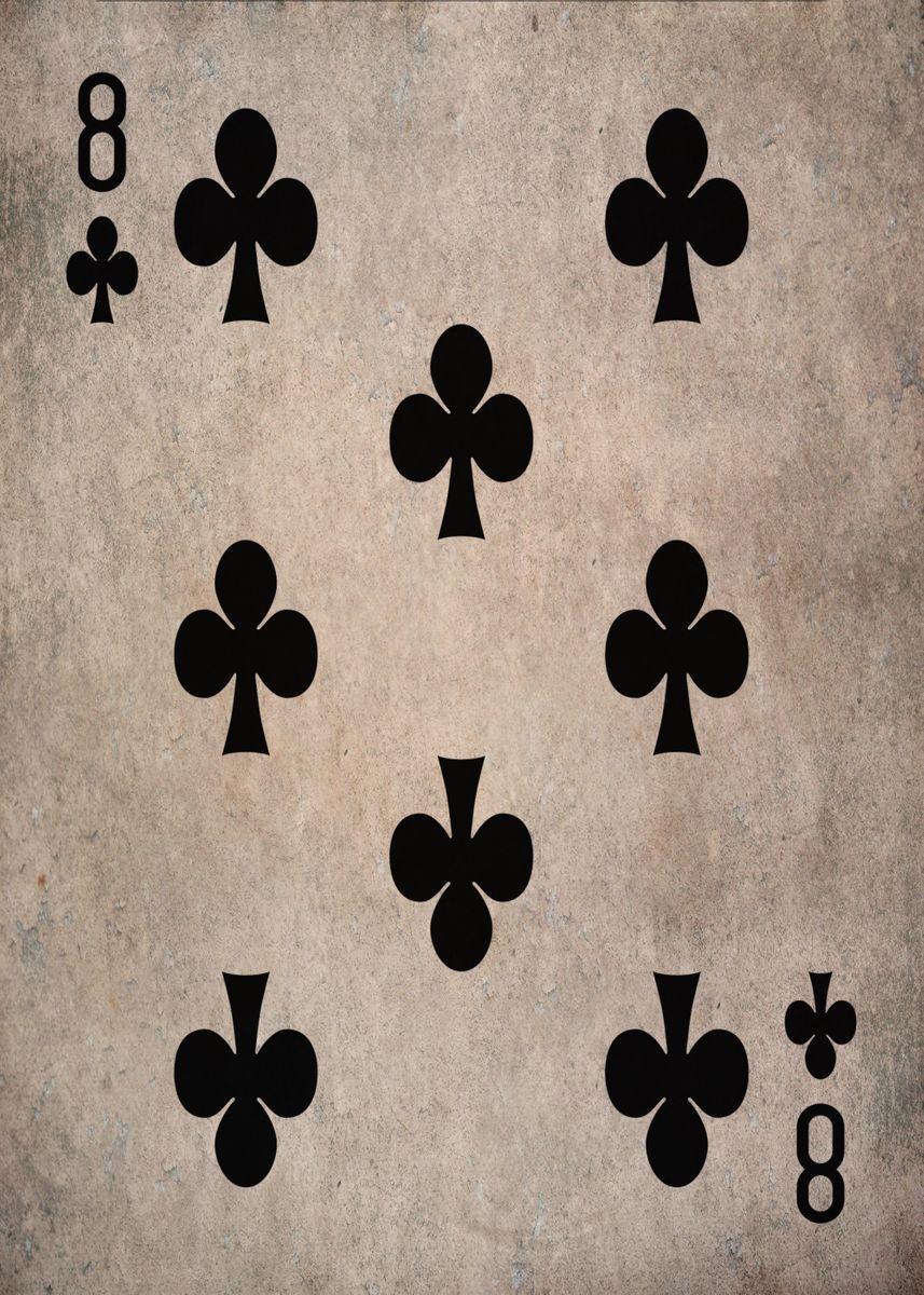 'Eight of Clubs' Poster, picture, metal print, paint by XandYart | Displate