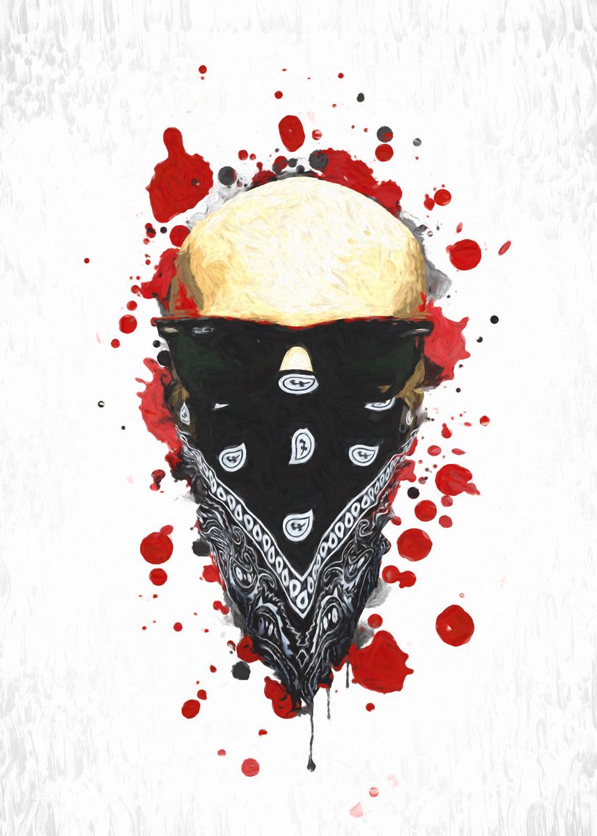 'Bloody Rap Skull' Poster, picture, metal print, paint by VOODOO ...