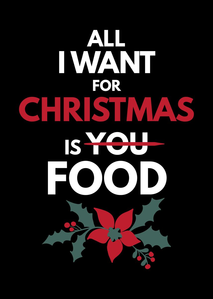 'Christmas Food' Poster, picture, metal print, paint by DanielSaverio ...