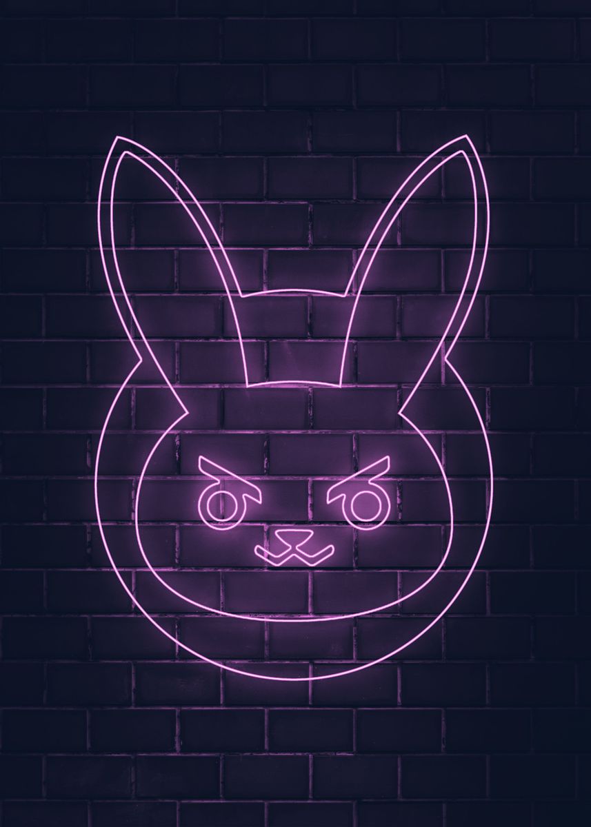'Bunny Neon Logo' Poster by AsunArtz | Displate