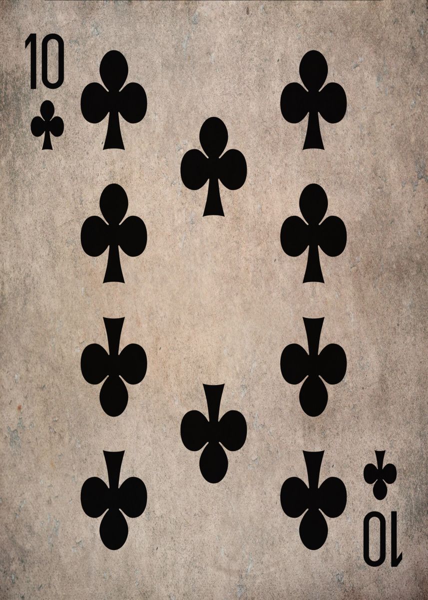 'Ten of clubs' Poster, picture, metal print, paint by XandYart | Displate