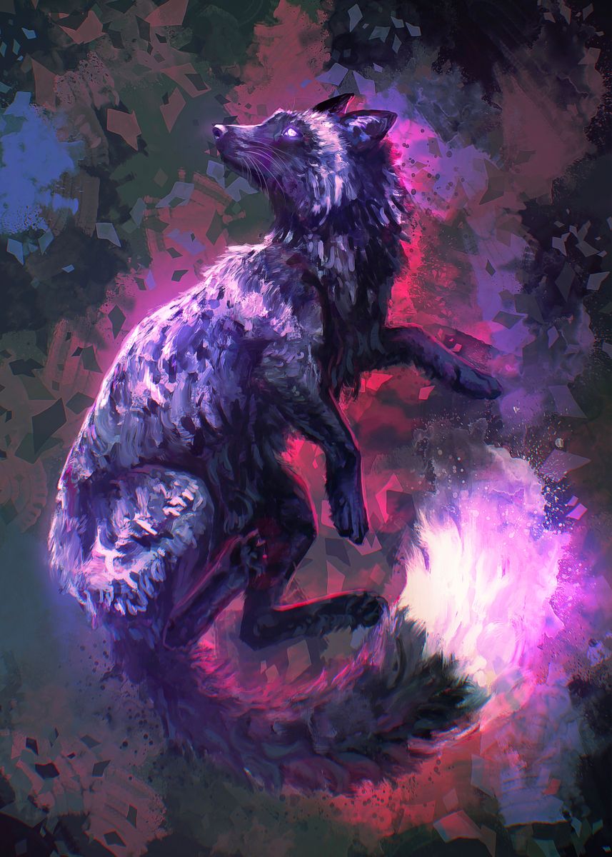 'Silver Fox' Poster, picture, metal print, paint by Louise Goalby ...