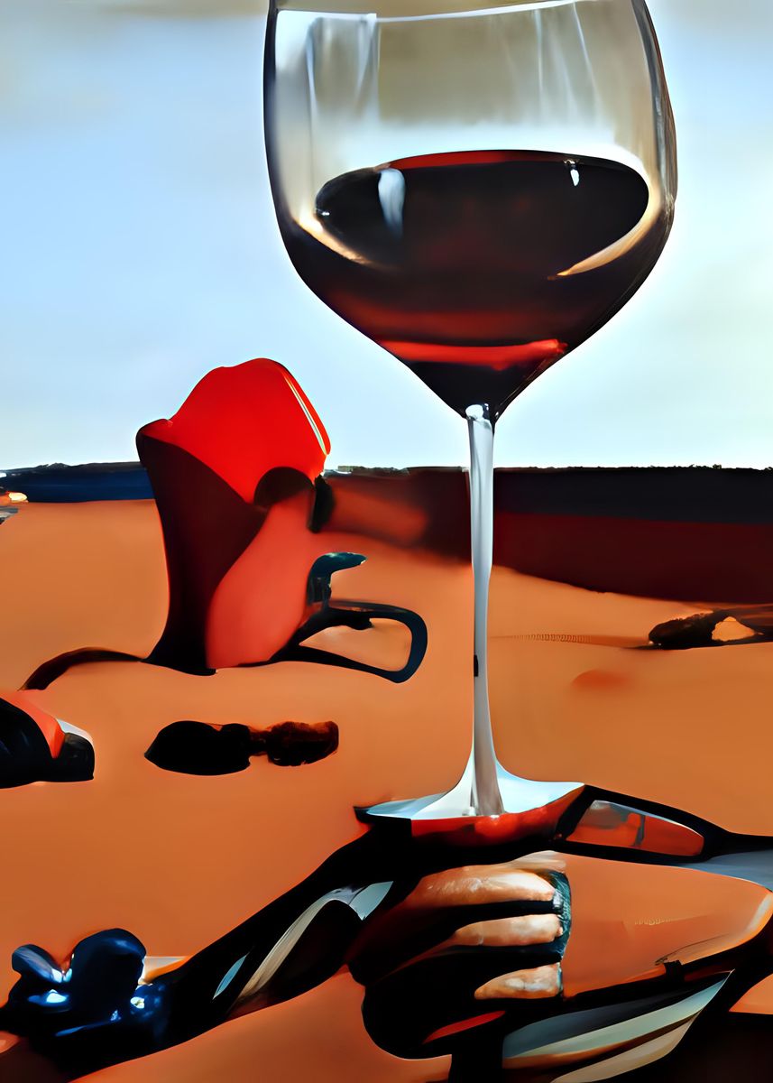 'Wine in Desert Dali' Poster, picture, metal print, paint by ACR ACR ...