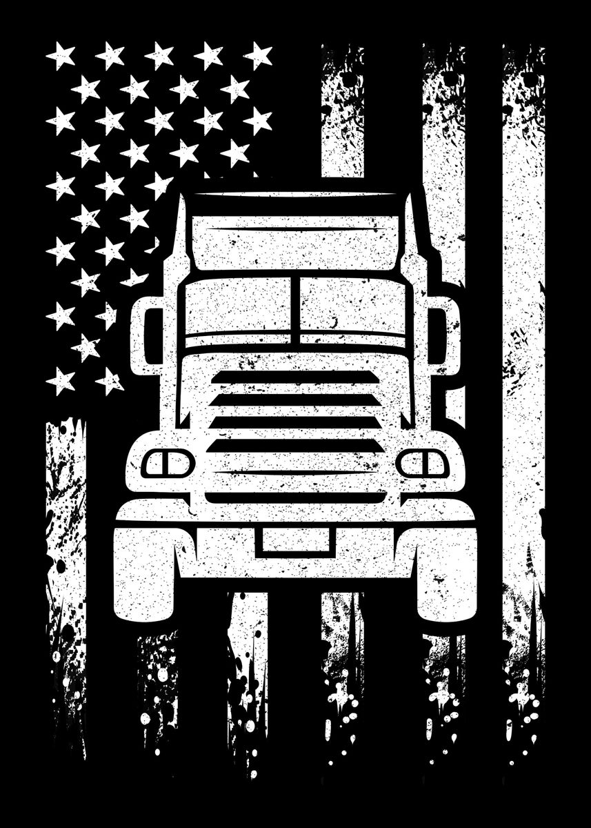 'Truck Driver Trucking' Poster, picture, metal print, paint by ...