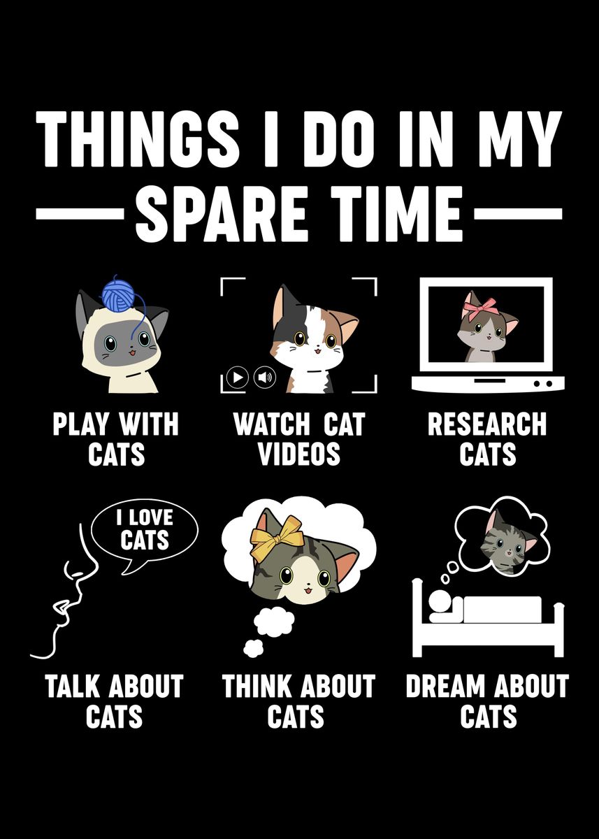 'Cat Owner Funny Kitten' Poster, picture, metal print, paint by ...