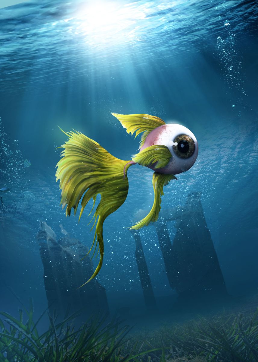 'One Eye fish' Poster, picture, metal print, paint by Dumindu Sankalpa ...