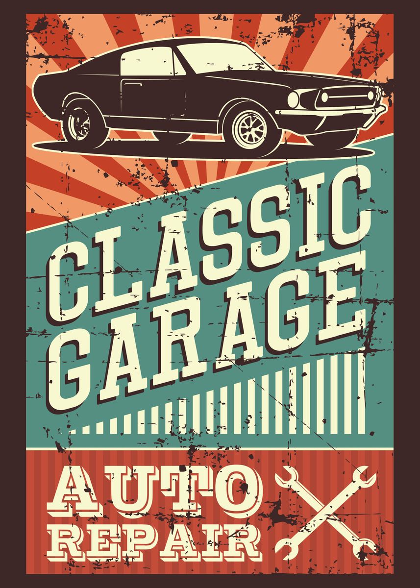 'Classic Garage Vintage ' Poster, picture, metal print, paint by ...