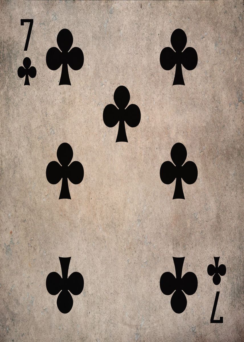 'Seven of Clubs' Poster, picture, metal print, paint by XandYart | Displate