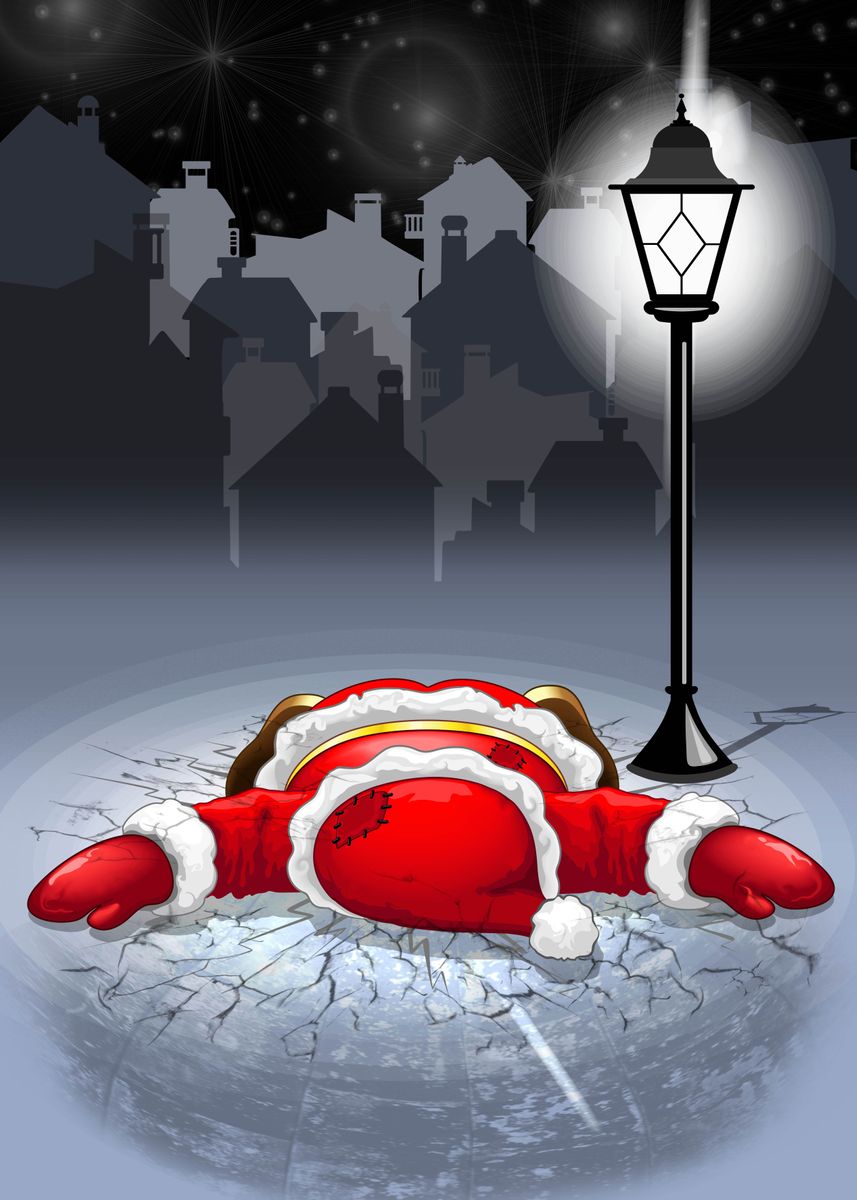 'Christmas Santa is dead' Poster, picture, metal print, paint by ...