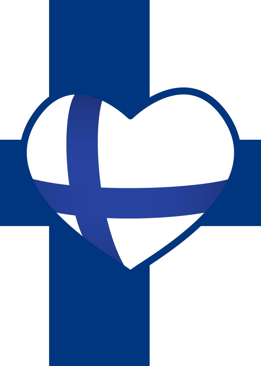 'Finland Heart' Poster by Simon Clement | Displate