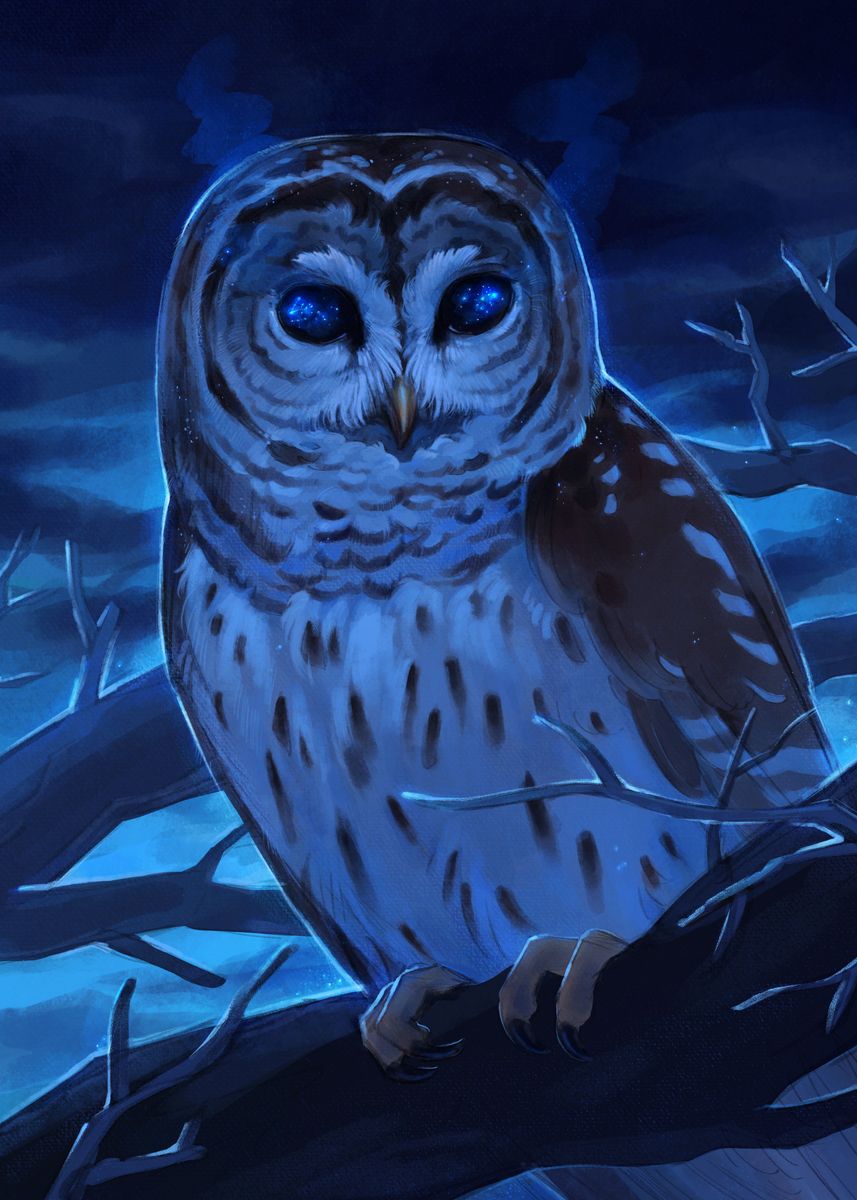 'Blue Night' Poster, picture, metal print, paint by CorvusHound | Displate