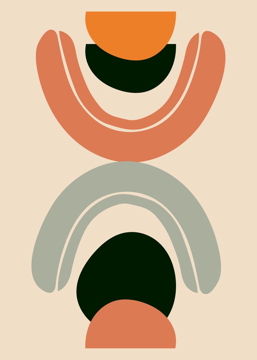 'Cute Boho rainbow shapes' Poster, picture, metal print, paint by Human ...