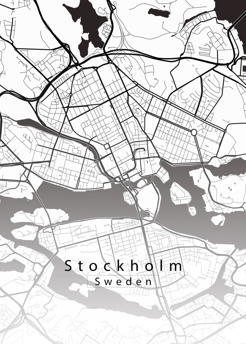 'Stockholm City Map' Poster by Robin Niemczyk | Displate