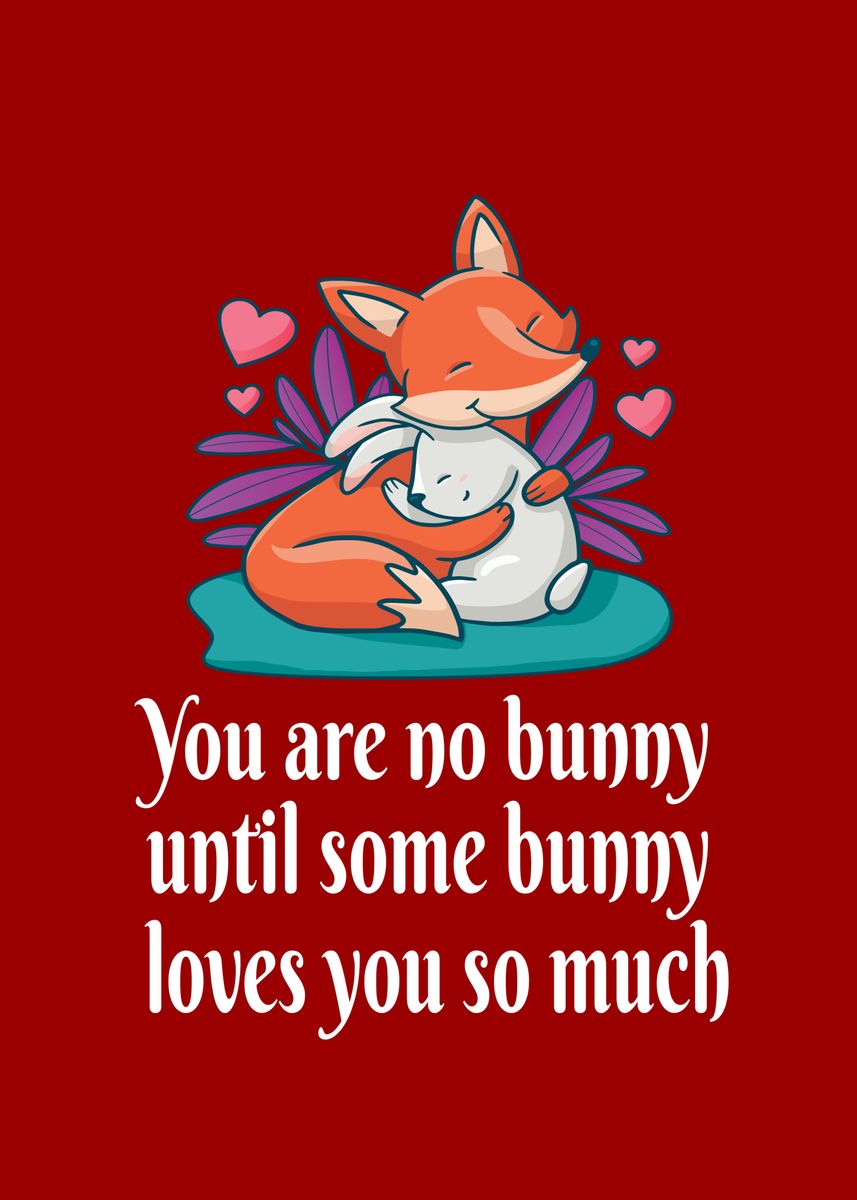 'Fox And Bunny Couple Love' Poster, picture, metal print, paint by ...