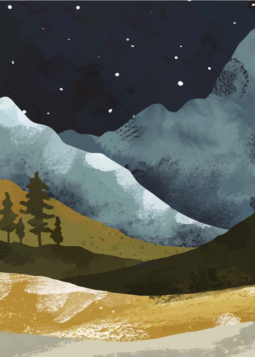 'water color nature' Poster, picture, metal print, paint by wan studio ...