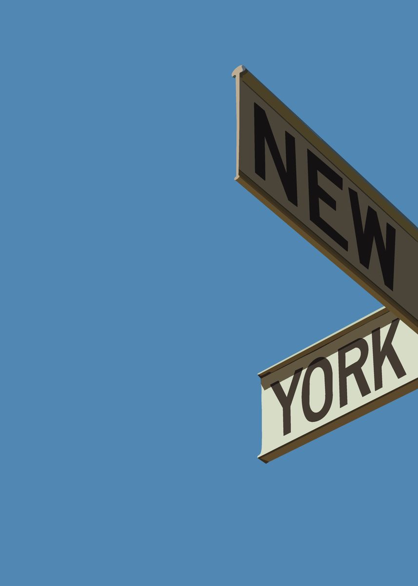 'New York Sign' Poster, picture, metal print, paint by holailustra ...