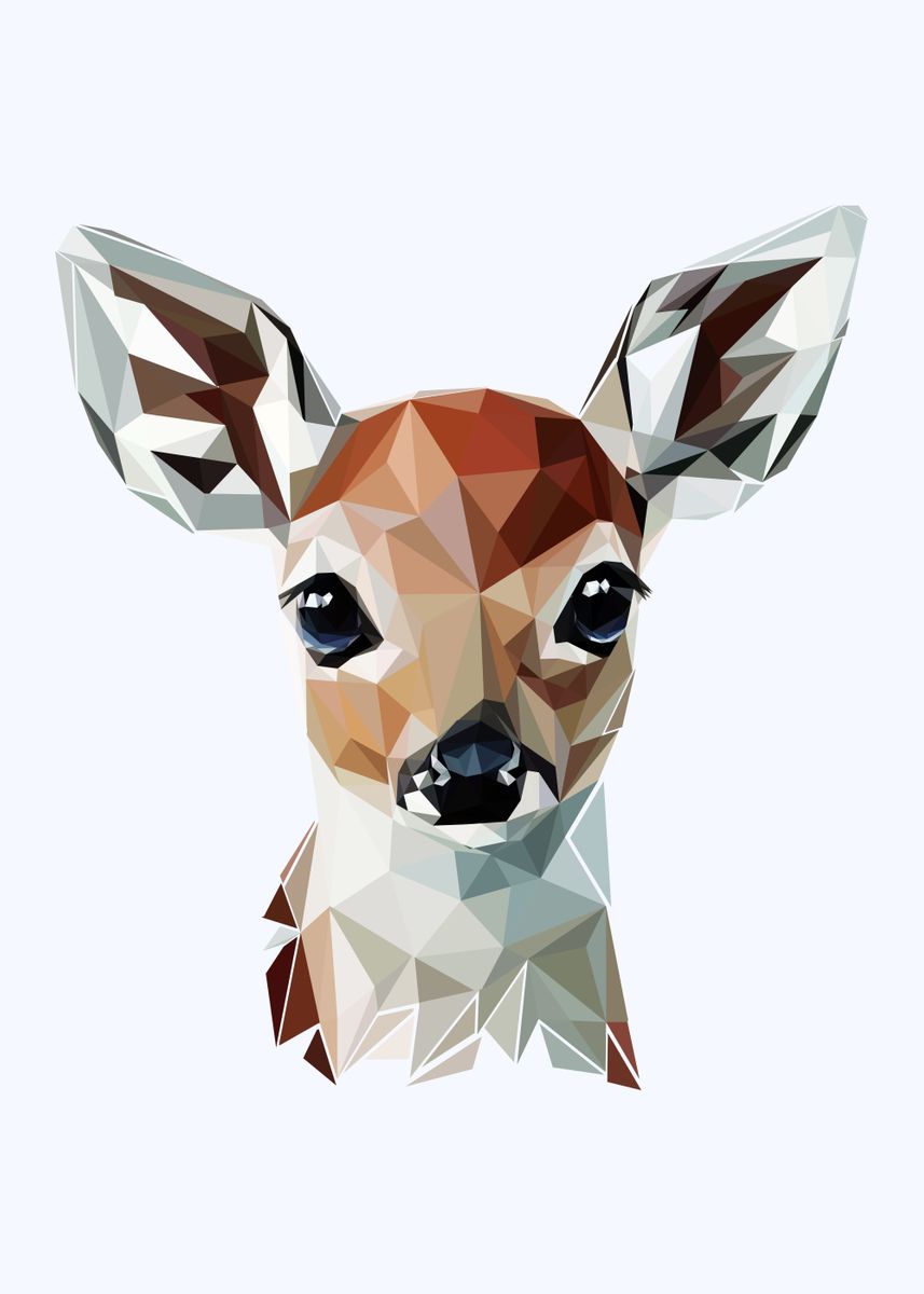 'Fawn' Poster by Lowpoly Posters | Displate