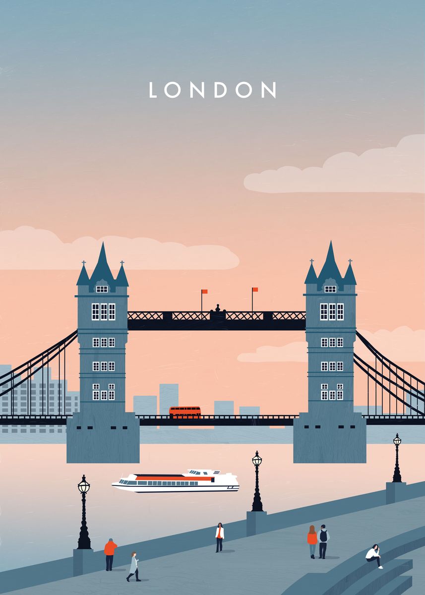 'London' Poster, picture, metal print, paint by Katinka Reinke | Displate